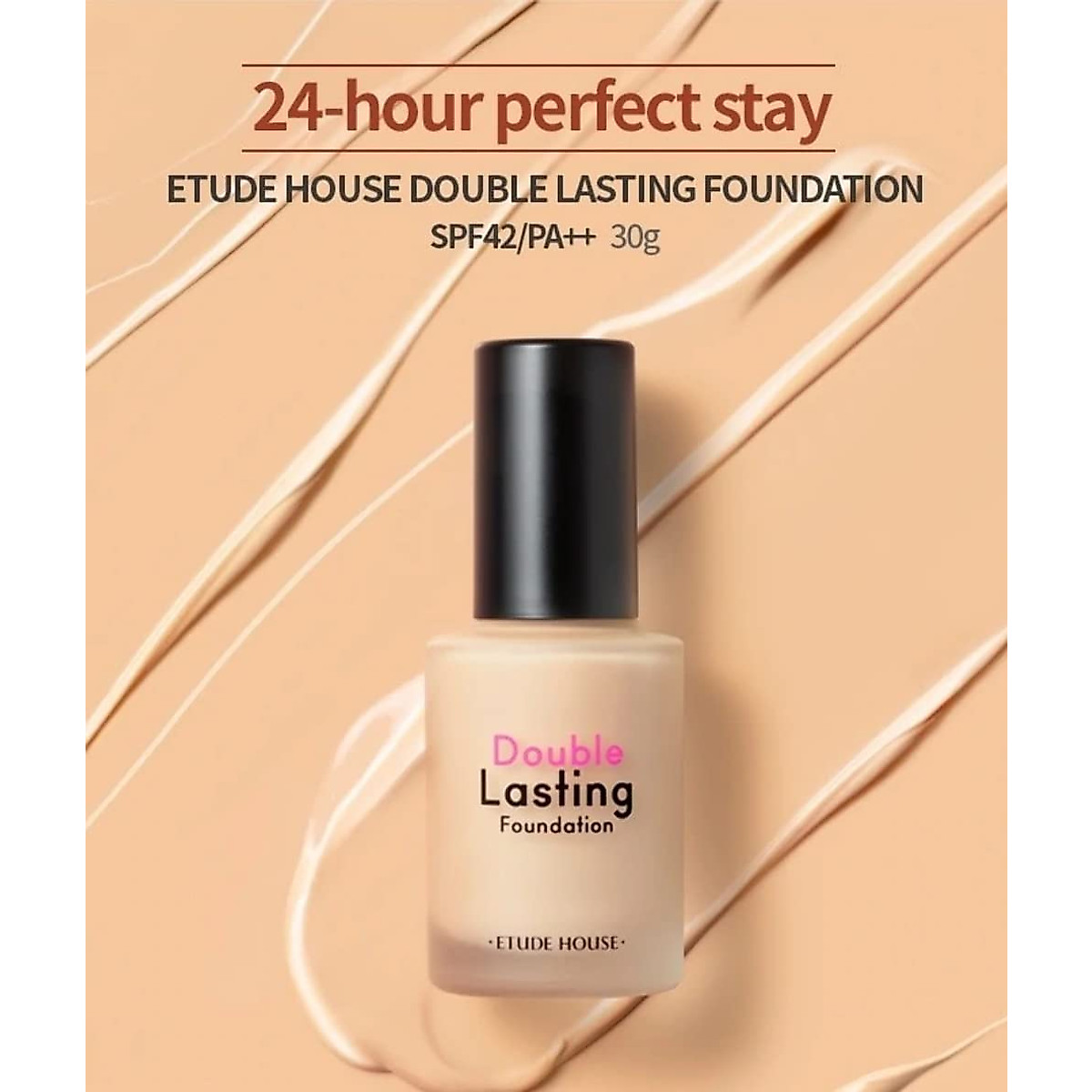 ETUDE New Double Lasting Foundation (Neutral Beige) SPF35/ PA++| High Coverage Weightless Foundation | 24-Hours Lasting Double Cover | Magnet-Like Adherence without Stickiness | Makeup Base