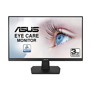 ASUS VA24EHE 23.8” Monitor 75Hz Full HD (1920x1080) IPS Eye Care HDMI D-Sub DVI-D,Black