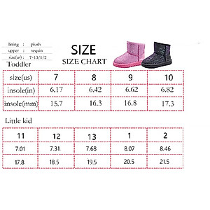 Sugmzox Girls Snow Boots Sequin Warm Winter Boots Comfort Durability Ankle Boots(Toddler/Little Kids) black size 9