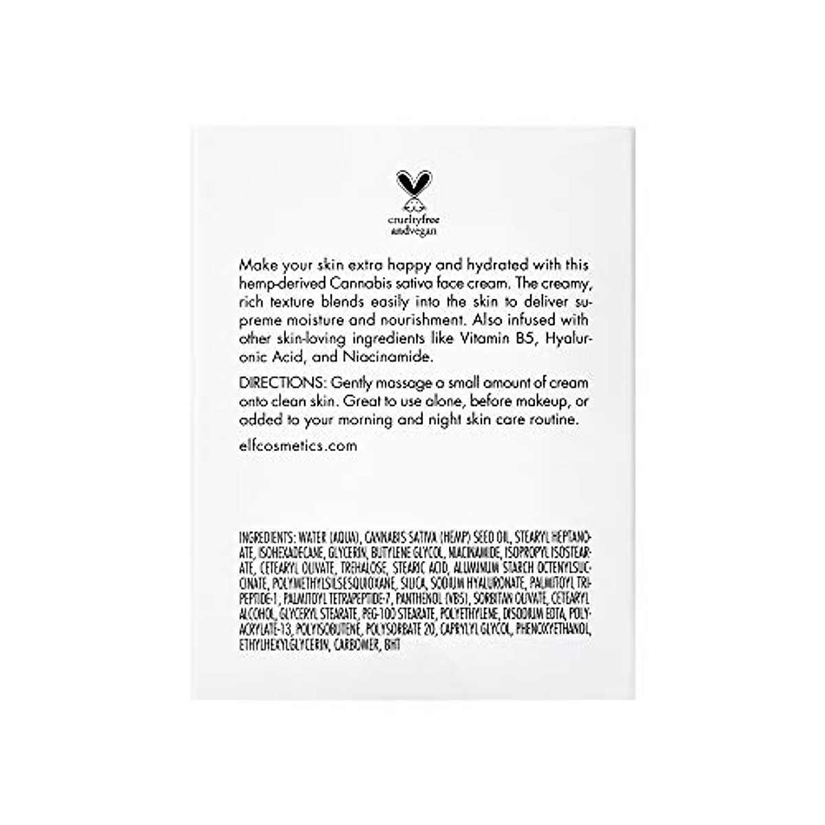 e.l.f. SKIN Happy Hydration Cream, Calming & Ultra-Hydrating Face Moisturizer, Infused with Hyaluronic Acid & Vitamin B5, Vegan & Cruelty-Free, 1.7 Oz