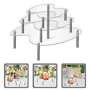 Abaodam 3pcs Cake Display Stand Clear Shelves for Display Toy Storage Stand Perfume Organizer for Dresser Food Stands for Display Party Acrylic Tiered Display Stand Tiered Shelf Organizer