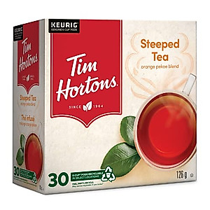 Tim Hortons Steeped Orange Pekoe Tea, Black Tea, Single Serve Keurig K-Cup Pods, 30 Count