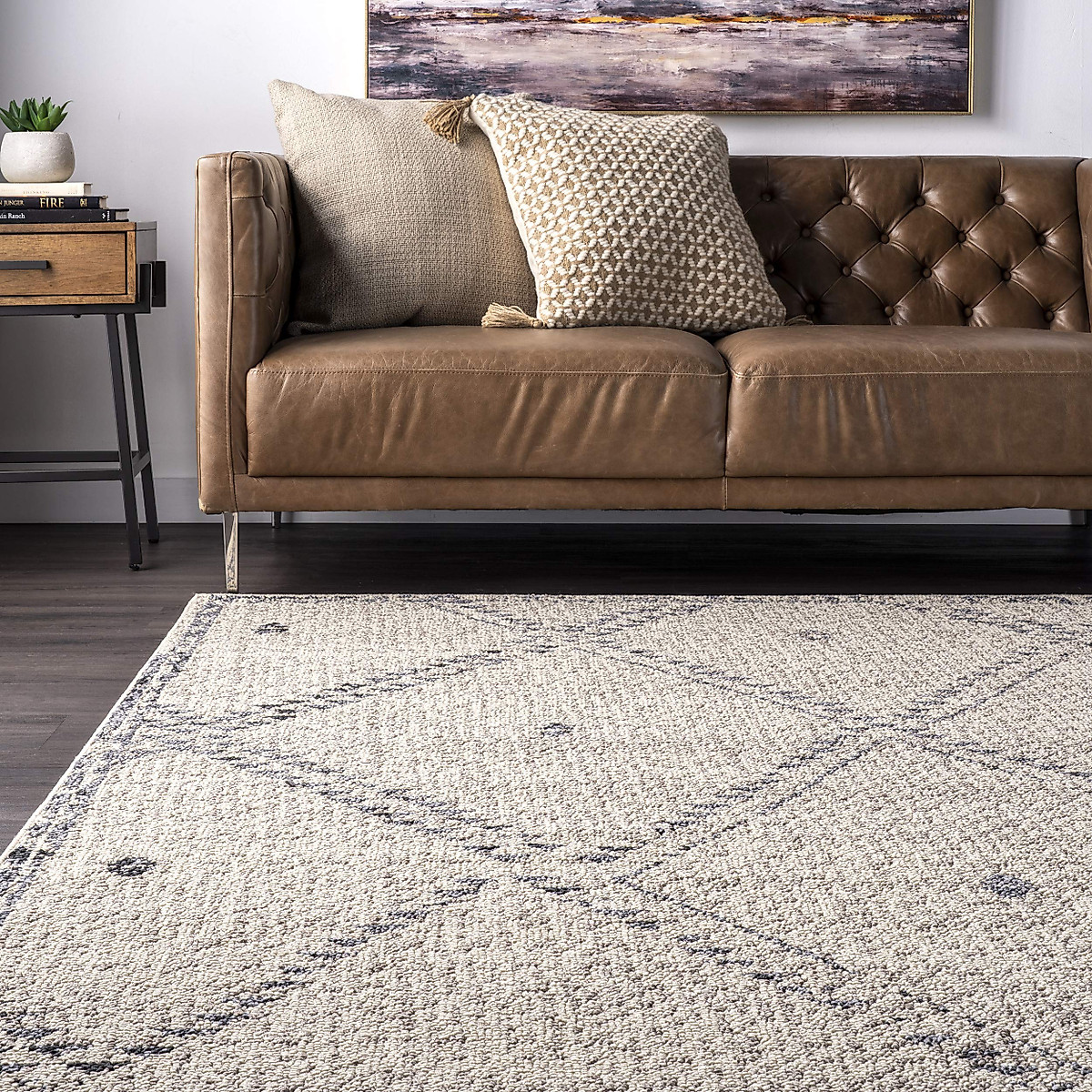 nuLOOM Blaine Dotted Diamond Accent Rug, 2x3, Ivory