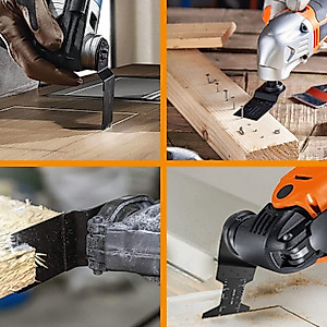 Kyoffiie 100Pcs Oscillating Saw Blades, Quick Release Multi Tool Blades Kits Universal Oscillating Tool Blades Wood Plastic Multitool Blades Compatible with Dewalt, Ryobi, Makita, Bosch, Craftsman