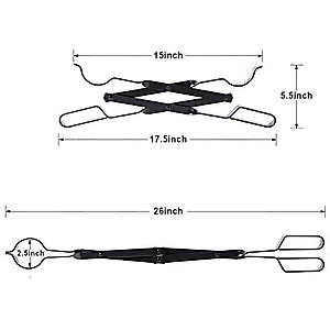 AMAGABELI GARDEN & HOME 26" Long Firewood Tongs Log Grabber 0.12 inch Thickness for Fire Pit Campfire Bonfire Fireplace Heavy Duty Wrought Iron Outside Outdoor Indoor Wood Stove Fire Place Tools