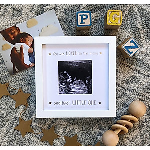 C.R Gibson BPSF-23934 Love You to The Moon and Back Baby Sonogram Picture Frame, 7'' W x 7'' H