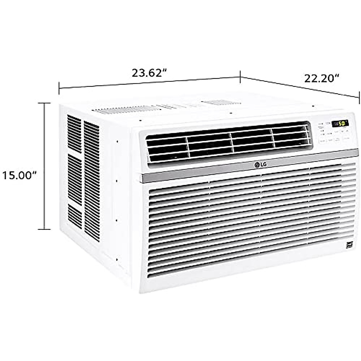 LG 10,000 BTU Window Air Conditioner, Cools 450 Sq.Ft. (18' x 25' Room Size), Quiet Operation, Electronic Control with Remote, 3 Cooling & Fan Speeds, Energy Star, Auto Restart, 115V, White