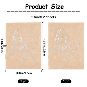 GORGECRAFT 2Pcs Wedding Vows Book with Word His Vows & Her Vows 3x4 Inch Kraft Vow Notebooks Journal Wedding Day Officiant Books Keepsake for Bride and Groom Ceremony Vow Renewal Gifts