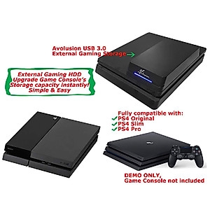 Avolusion HDDGear Pro 3TB (3000GB) 7200RPM 64MB Cache USB 3.0 External Gaming Hard Drive (Designed for PS4 Pro, Slim, Original) - 2 Year Warranty