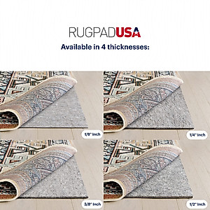 RUGPADUSA - Dual Surface - 8'x10' - 3/8" Thick - Felt + Rubber - Enhanced Non-Slip Rug Pad - Adds Comfort and Protection - for Hard Surface Floors