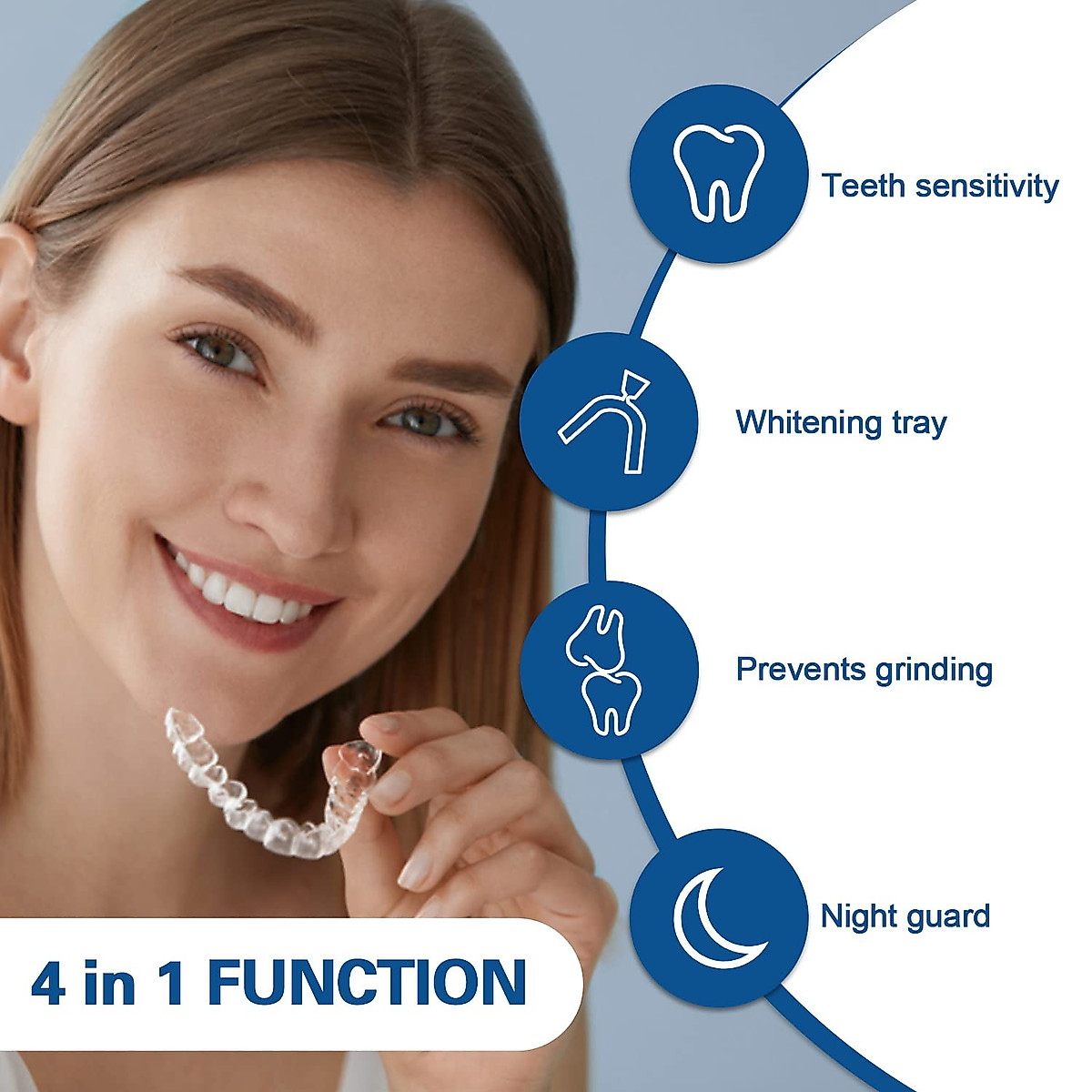 EZGO Teeth Whitening Trays, BPA Free Moldable Mouth Trays, Custom Fit, Comfortable, Trimmable Mouth Guard, Used on Teeth Grinding, Teeth Whitening, and Sports Campaign (3 Trays)