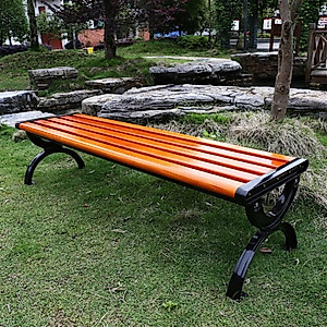 Hlaoxins Garden Bench,Outdoor Benches,2-Person Garden Benches,Cast Aluminum Chair Feet,for Lawn Yard Porch Work Entryway