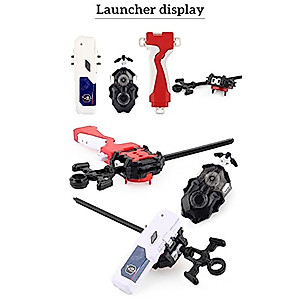 BeyBtatle Burst Gyro Toy Set 12 Spinning Tops 1x Launcher LR Left Right Spin DB Layer System and 1 Two-Way Transmitter Metal Fusion Attack Top Battling Game with Portable Box Gift for Ages 6+
