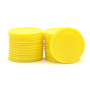 Qierlean 100 Pieces Counters Counting Chips Plastic Markers Multi Colors for Bingo Chips Game Tokens (Red)