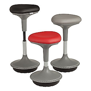 Adjustable Height Active Learning Stool - Padded Office Desk Chair with Rocking, Wobble, Tilting Motion - Black