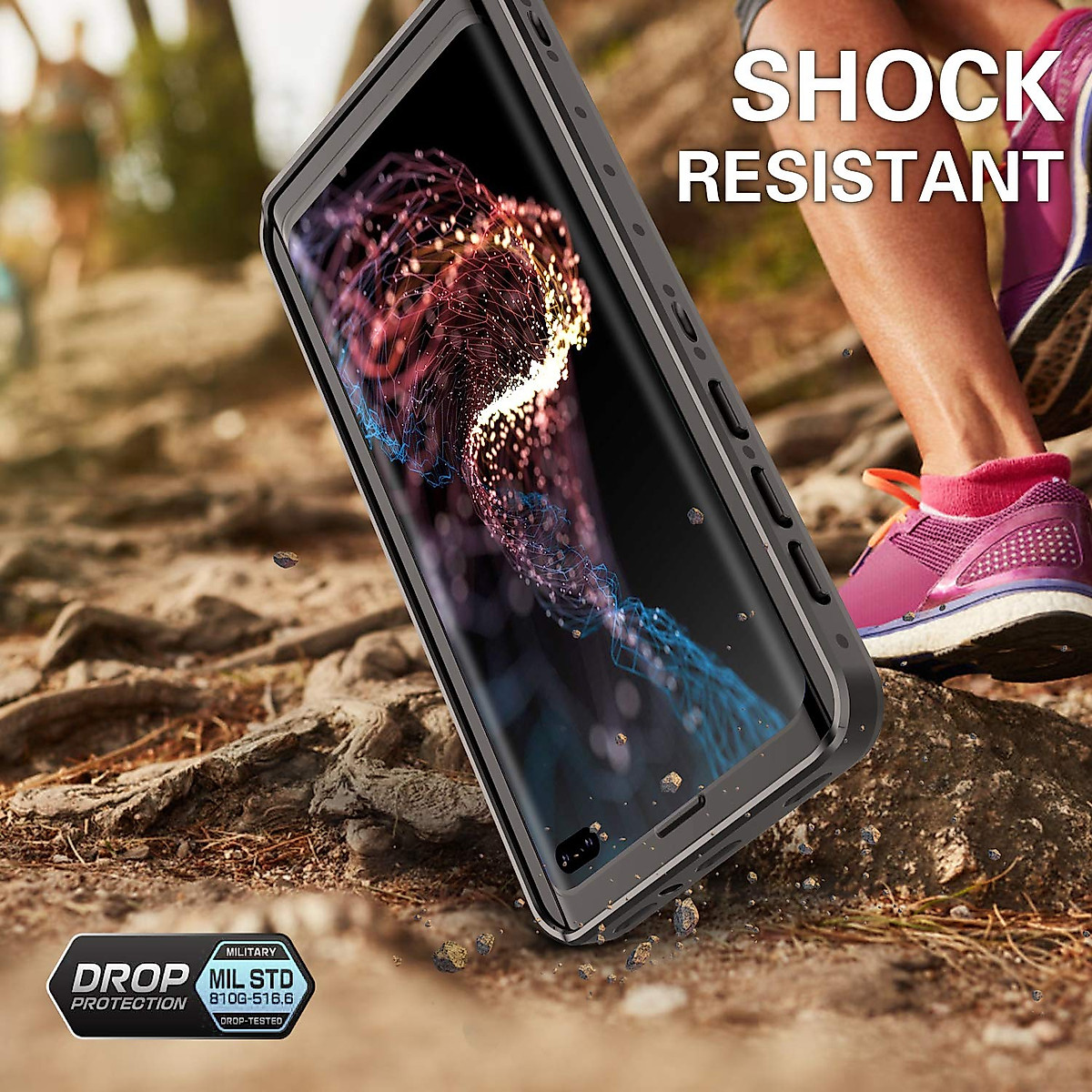 GOLDJU Samsung Galaxy S10 Plus Waterproof Case,S10 Plus Built in Screen Protector 360° Full Body Protective Shockproof Dirtproof Sandproof IP68 Underwater 6.4