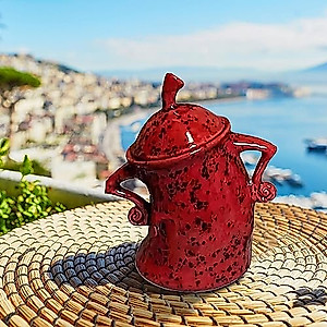 YYPLIAN Canister With Attitude, Large Ceramics Jar with Lid, Cute Creative Food Storage Jar with Airtight for Coffee, Tea, Sugar, and Spices (Red)