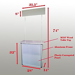 Premium Promotion Counter Table Kiosk Aluminum Frame Display Supermarket Demo Trade Show Exhibition Displayo Pop up Booth