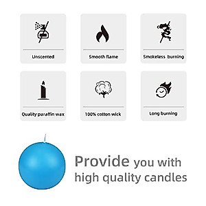 Zest Candle 2-Piece Ball Candles, 4-Inch, Turquoise