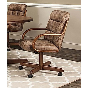 Caster Chair Company Bernard Swivel Tilt Caster Dining Arm Chair in Rawhide Microsuede (1 Chair)