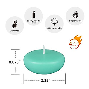 Zest Candle 24-Piece Floating Candles, 2.25-Inch, Aqua