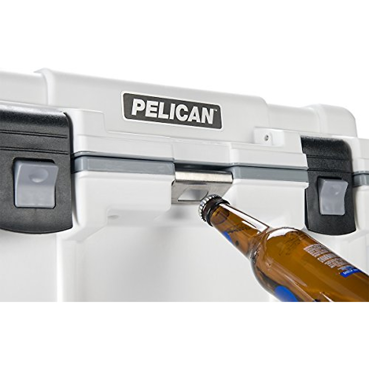 Pelican 70QT Elite Cooler (White/Grey) | 46 Can Capacity with Ice | 9 Day Ice Retention | Built-in Cup Holders & Bottle Opener | Guaranteed for Life