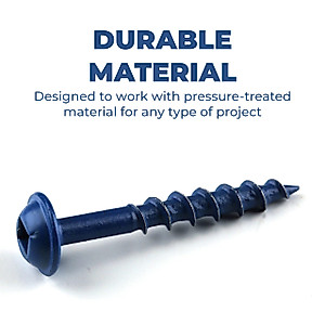 Kreg SML-C125B-100 Blue-Kote Weather Resistant Pocket Screws, 1 1/4 Inch, #8 Coarse Thread, Maxi-Loc Head, (100 Count)