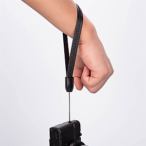 2 Pack Durable PU Leather Short Lightweight Hand Wrist Strap Lanyard String for Canon V10 G7X Mark III G5X Mark II Sony ZV-1 II RX100VII Ricoh GRIIIx Panasonic DMC-LX10 Leica SOFORT 2 Instant Camera