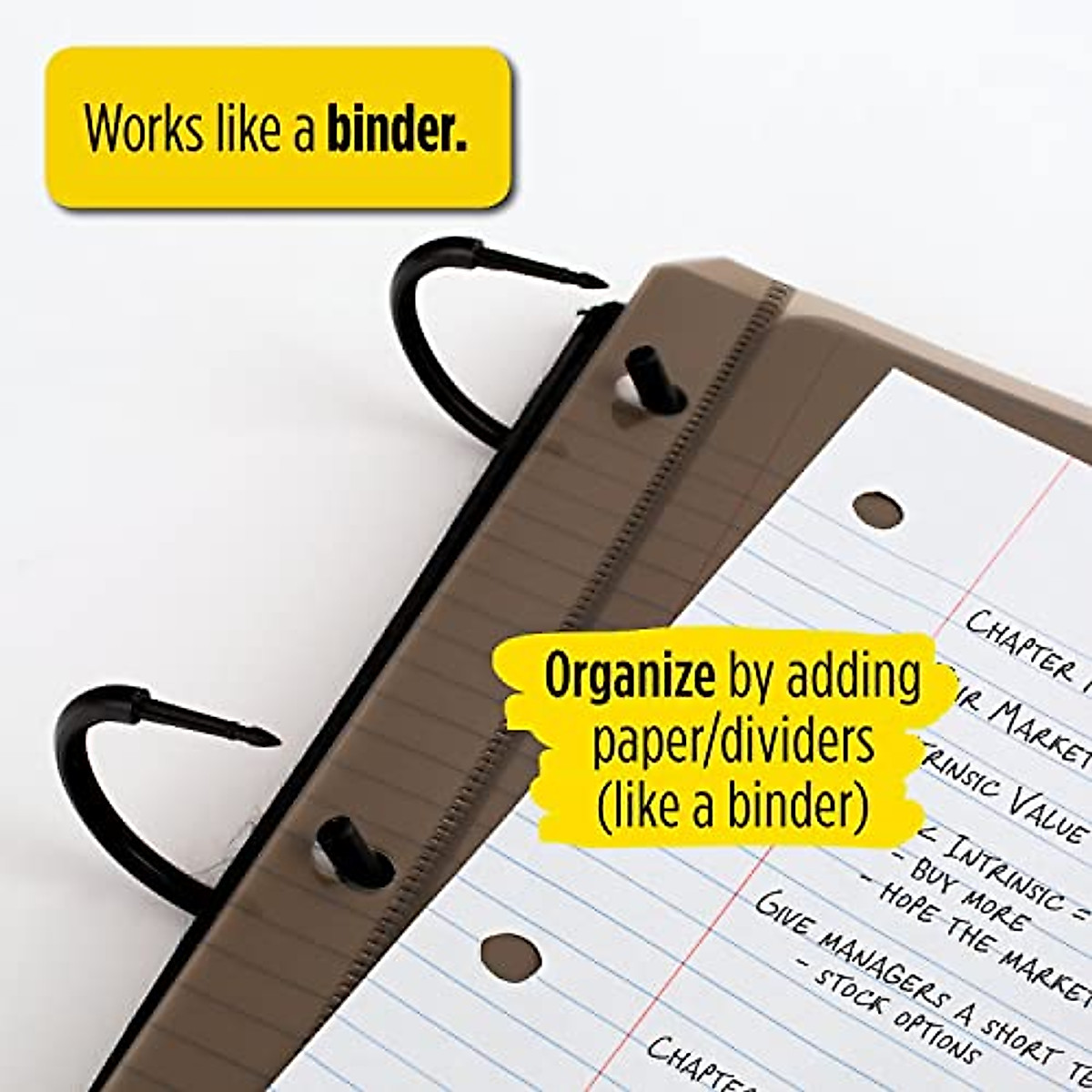 Five Star Flex Refillable Notebook + Study App, College Ruled Paper, 1 Inch TechLock Rings, Pockets, Tabs and Dividers, 200 Sheet Capacity, White (29328AE2)