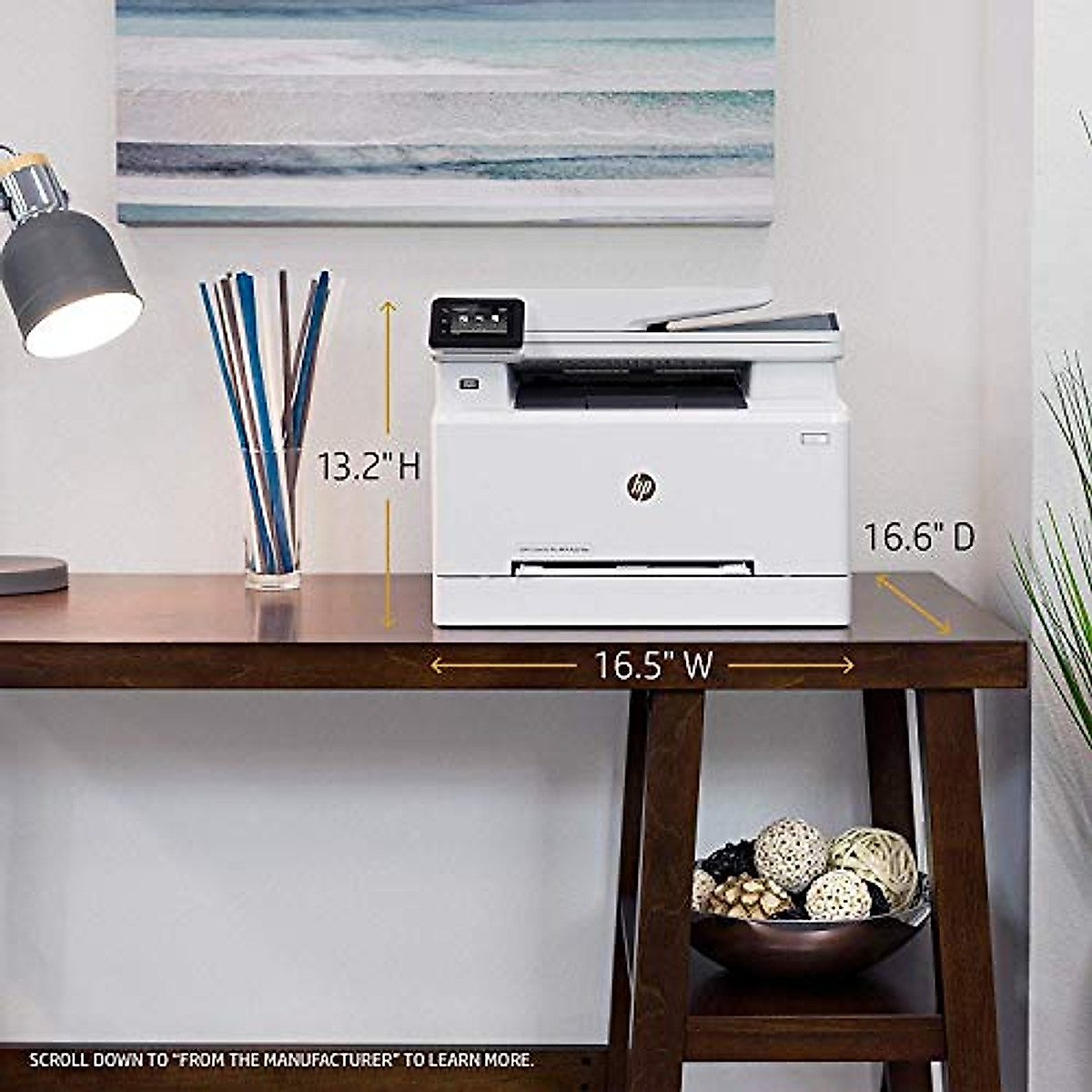HP Laserjet Pro All in One, Wireless Color Multifunction Laser Printer, Comes with Original HP Toner, T6B83AR#BGJ, (Renewed)
