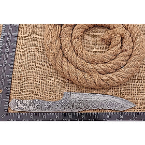 10 inches Long Damascus Steel Nessmuk Blade Skinning Knife, Knife Making Supplies, Hand Forged rain Drop Pattern Damascus Steel Blank Blade Hunting Knife, 5.25" Cutting Edge, 4.5" Scale Space