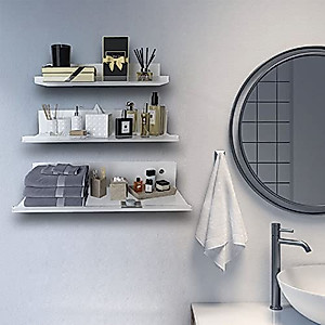 Avveckel Acrylic Shelves, Clear Shelves, 5 Set Different Sizes Acrylic Shelf Floating Clear Shelves for Wall Wall Décor Storage Bedroom, Living Room, Bathroom, Kitchen, Small Farmhouse