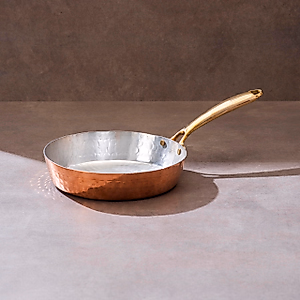 P-TAL Copper Frypan with Brass Handle | 100% Pure Copper for Ayurvedic Health Benefits. | Naturally Non Stick