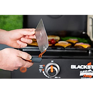 Blackstone 5294 Foldable 2 Piece Hamburger Spatula Flipper and 1 BBQ Tong-Flex Fold Model Stainless Steel-Easy to Carry and Clean Griddle Accessories Tool Set, Black, Orange