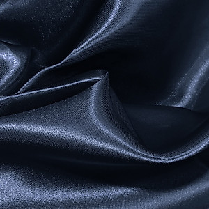 VACVELT Satin Fabric by The Yard, 60 Inch Wide Navy Blue Satin Fabric Shiny & Soft Cloth Fabric, Silky Satin Fabric for Bridal Dress, Wedding Decorations, Crafts, Sewing, Draping (2 Yards)