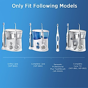 SRRB-4W Replacement Brush Heads for Waterpik Sensonic (SR-3000), Complete Care (WP-900), Complete Care 7.0 (WP-950, WP-952), Ortho Care (WP-940)