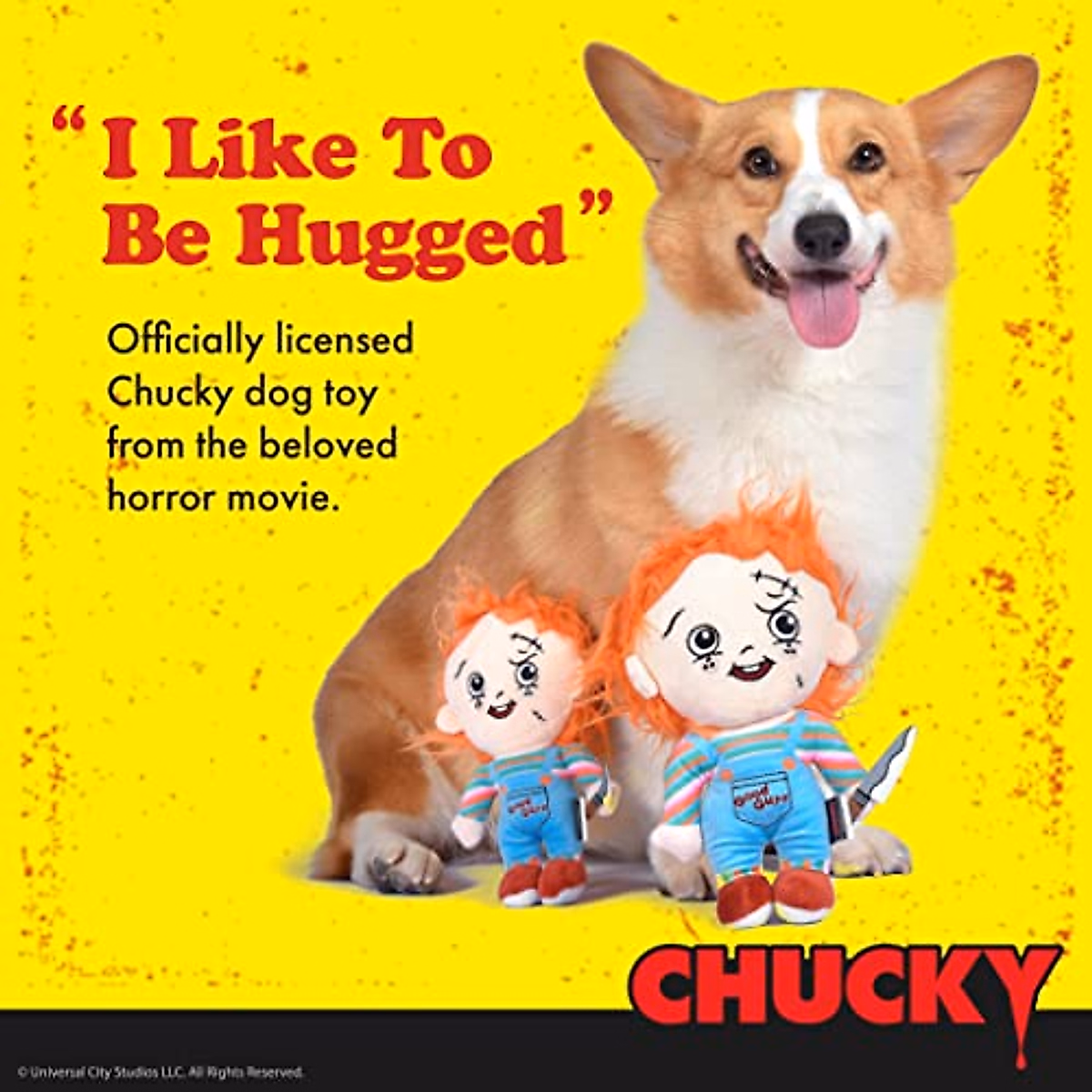 Universal Studios Horror CHUCKY 6" Plush Toy for Dogs | Medium Sized Squeaky Dog Toy, Dog Chew Toy with Squeaker | Horror Movie Toys for All Dogs, Official Dog Toy Product of Universal CHUCKY