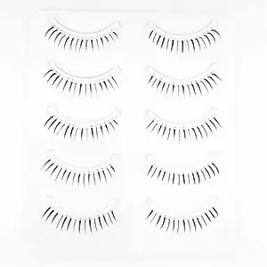 DAODER False Eyelashes Bottom Lashes Natural Look Wispy Clear Band Lower Lash Extension Soft Invisible Under Eyelashes 6mm 5Pairs (Bottom Lashes Daring)