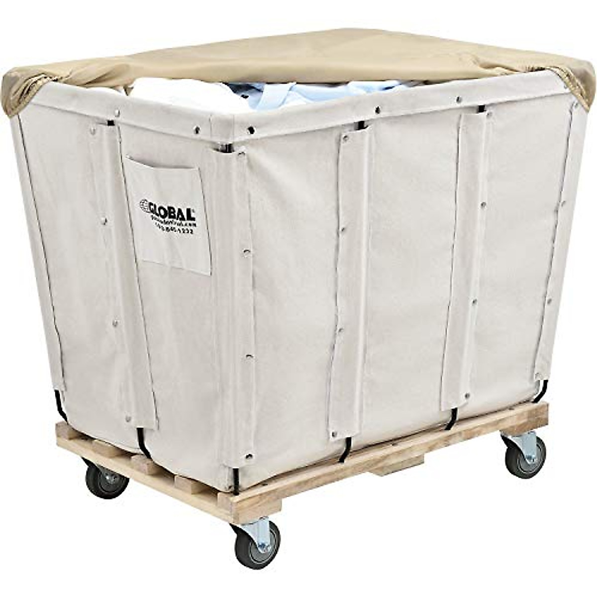 Global Industrial 16 Bushel, Canvas Basket Bulk Truck, Unassembled, 40" D x 28" W x 35" H