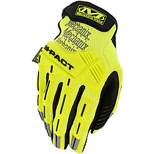 Mechanix Wear: Hi-Viz M-Pact Work Gloves (Small, Fluorescent Yellow)