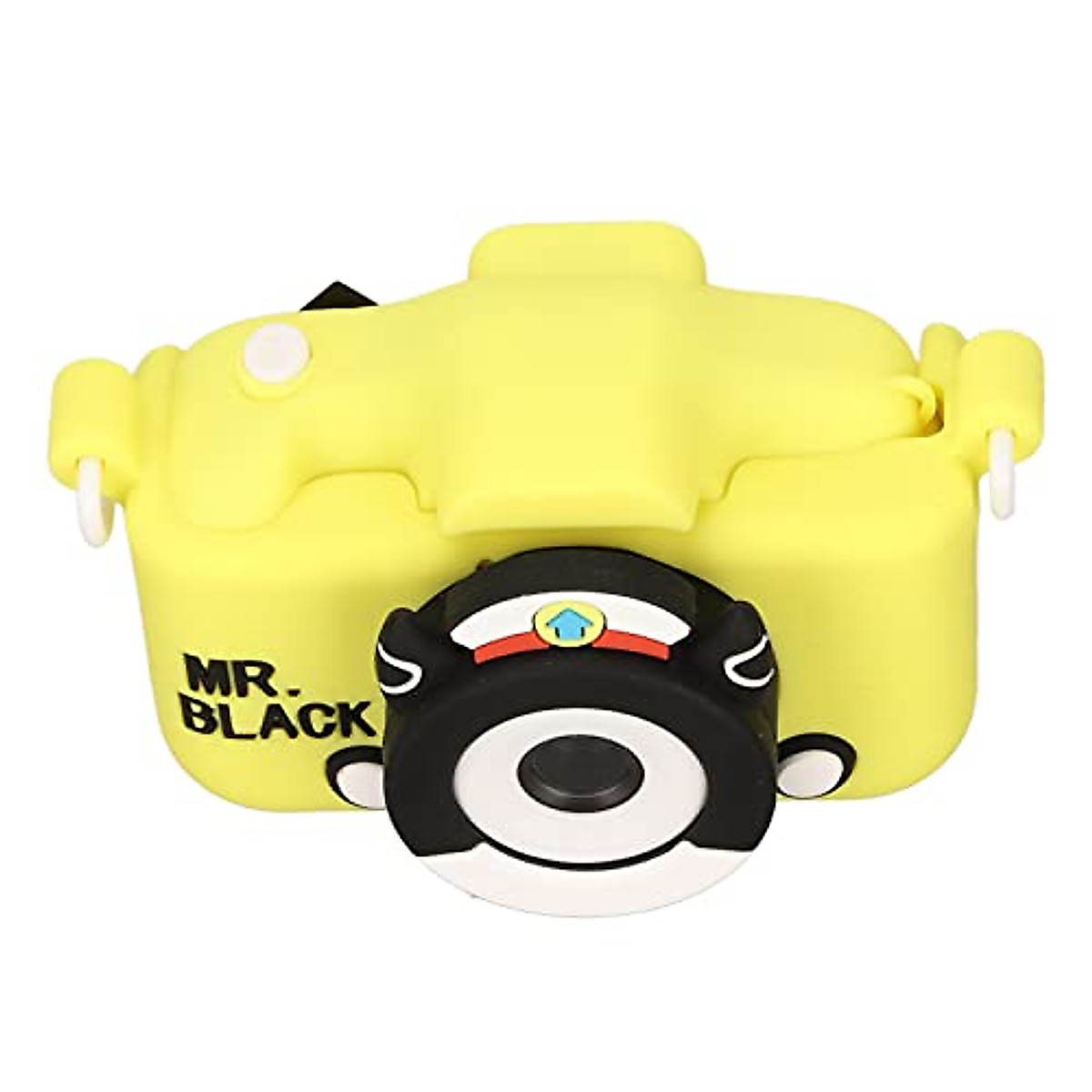 PUSOKEI Kids Digital Camera, 28 Fun Photo Frames, Cartoon Cameras for Kids, Lightweight 2in Screen Children Camera with Dual Front and Rear Cameras(Yellow with 32G Memory Card and Card Reader)