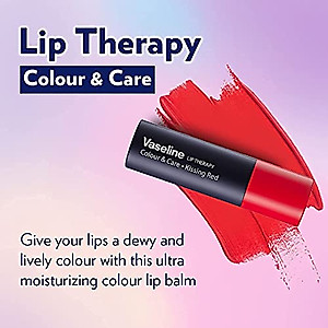 Vaseline Lip Therapy Color & Care | Tinted Lip Balm | Lip Moisturizer | Kissing Red, 4.2g