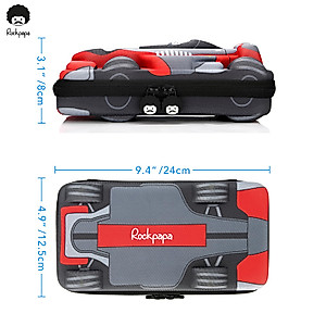 rockpapa Large-Capacity Race Car Pencil Case, Pencil Box, Storage Box for School Students Boys Teens Kids Toddlers Grey Red