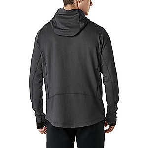 TSLA Men's Full Zip Up Hoodie Jacket, Long Sleeve Performance Training Hoodie, Lightweight Workout Running Track Jackets, Active Fullzip Jacket Grey, Small