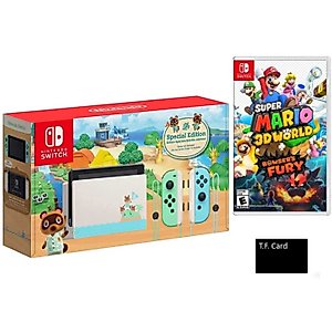 NEW Switch Deluxe Holiday Game Bundle: Animal Crossing-New Horizons Special Edition + Super Mario 3D World + Bowser's Fury Game Disk, and T.F. Card