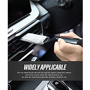 ESEWALAS Universal 2 in 1 Duster for Car Clean,Car Bursh Tool,Double Head Brush,Auto Interior Detailing Brush,Soft Car Interior Detailing Brush Dust Brush (Blue)