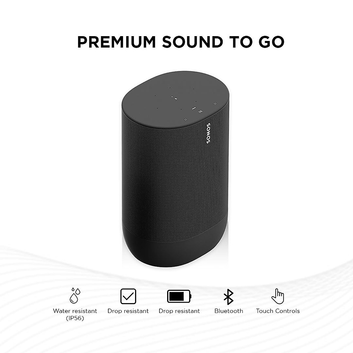 Sonos Move - Battery-Powered Smart Speaker, Wi-Fi and Bluetooth with Alexa Built-in - Black​​​​​​​