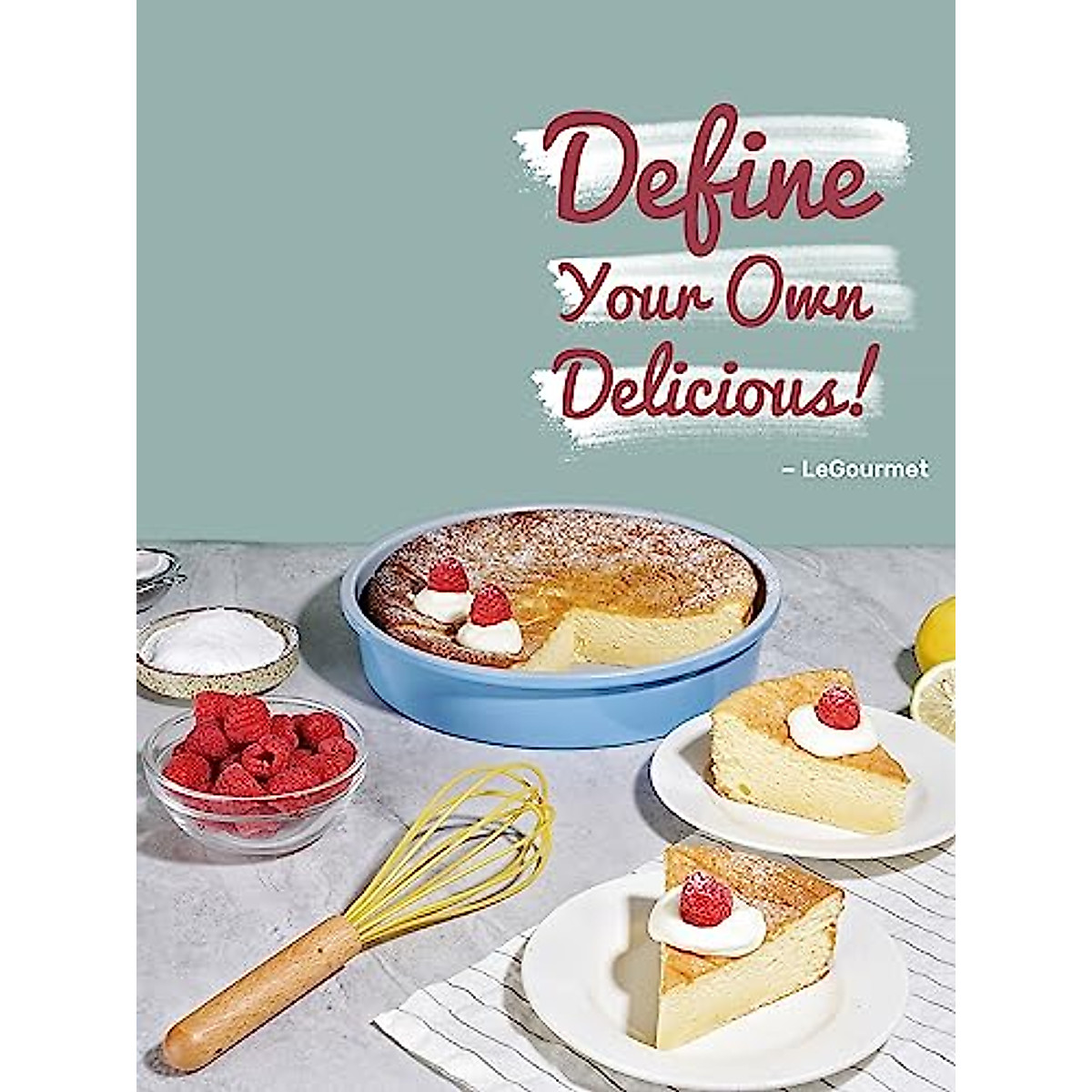 LeGourmet Nonstick Round Cake Pan 9 Inch, Ceramic Coating, Non-Toxic, Rust Resistant Aluminized Steel, Perfect Circle Baking Dish for Pie, Brownie, Tart - Cyan