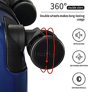 Fanskey Luggage, 3 Piece Set Suitcase with Spinner wheels, Hardshell, Lightweight, TSA Lock (Black)