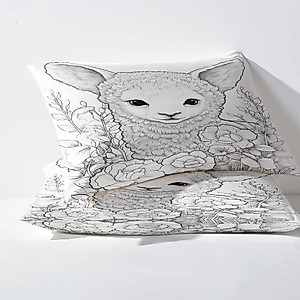 Alpaca Sheets Full Size, Flower Bed Sheets, Patterned Bedding Sheets & Pillowcases 4 Piece Set - Soft Microfiber Deep Pocket Fitted Sheet & Flat Sheet & 2 Pillow Cases L3-&-198